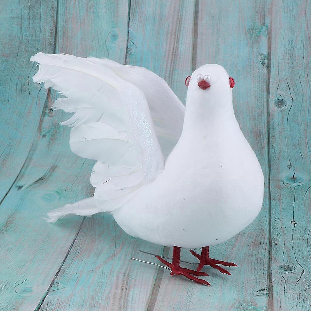 4Pcs Fake Doves Artificial Foam Feather White Birds Decorative Craft ...