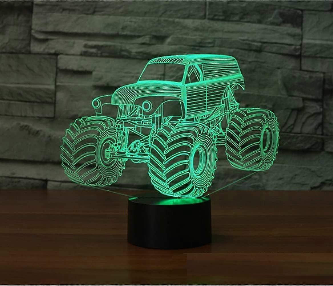 3D Tractor Car Remote Control 16 Color Night Lights Illusion Acrylic ...