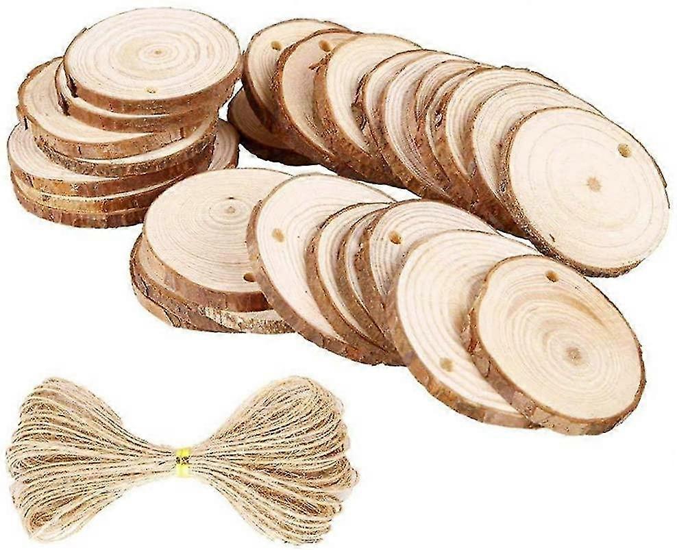 Natural Wood Washers, Raw Natural Drilled Hole Wooden Circles For Diy ...