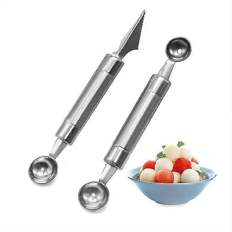 Stainless Steel Watermelon Fruit Cut Double Head Pulp Spoon Fruit ...