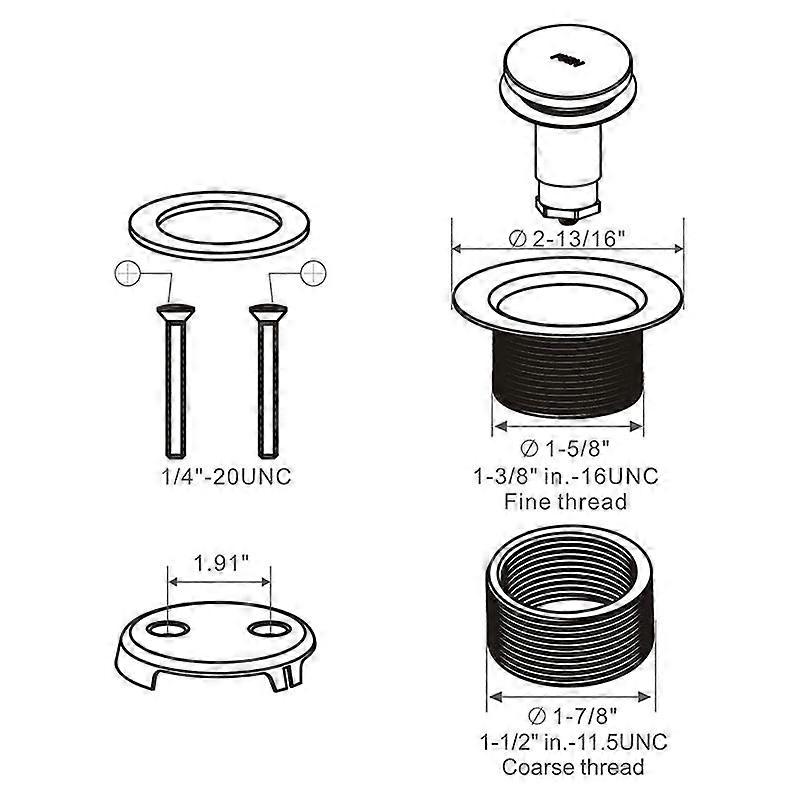 Chrome Tip Toe Bathtub Tub Drain Conversion Kit Assembly, Tub Drain ...
