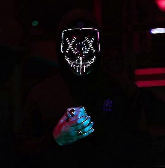 Led Purge Mask Light Up Scary Mask For Cosplay Costume | Fruugo UK