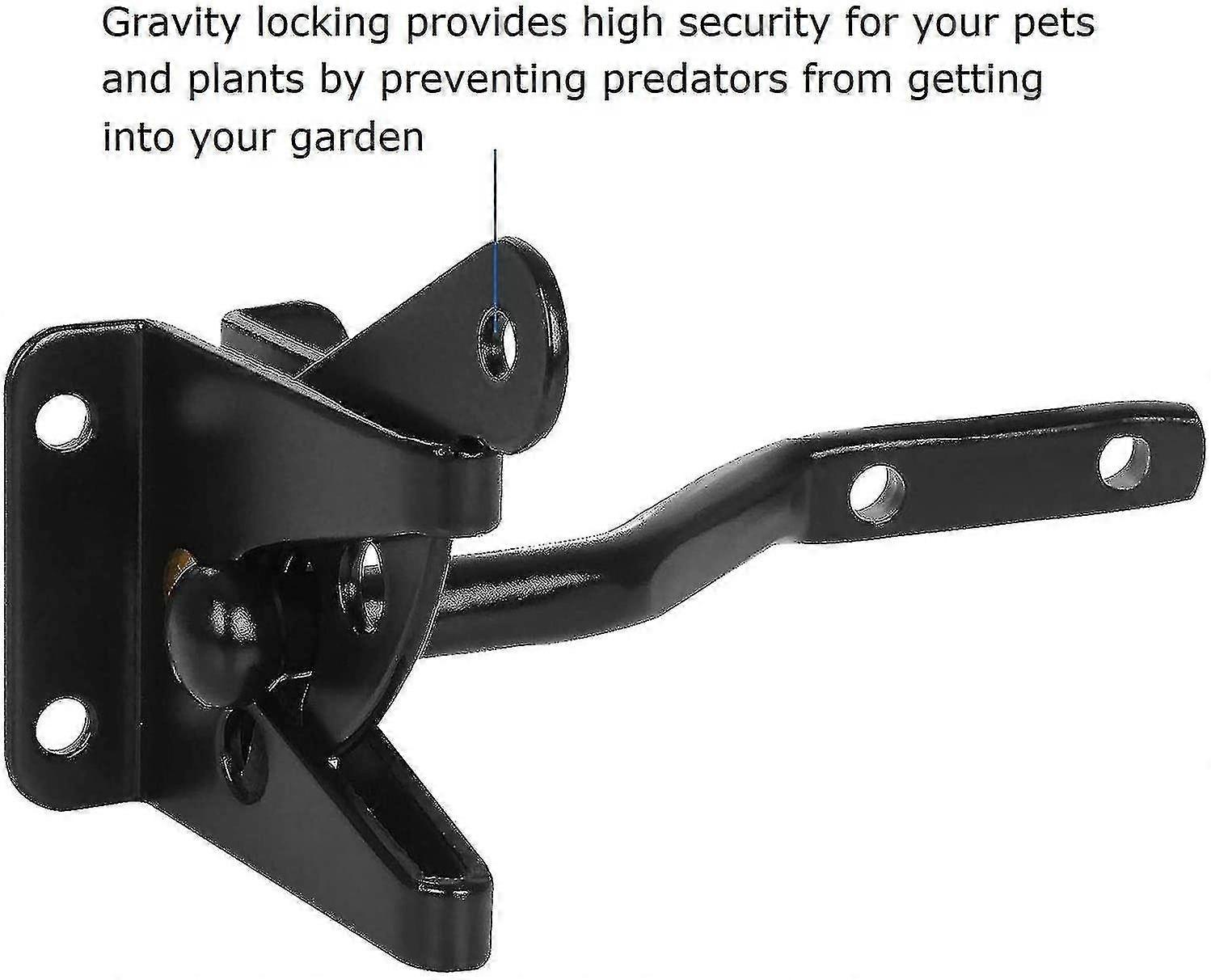 Gate Lock Automatic Locking-metal Bolt Lock-gravity Steel Latch Garden ...