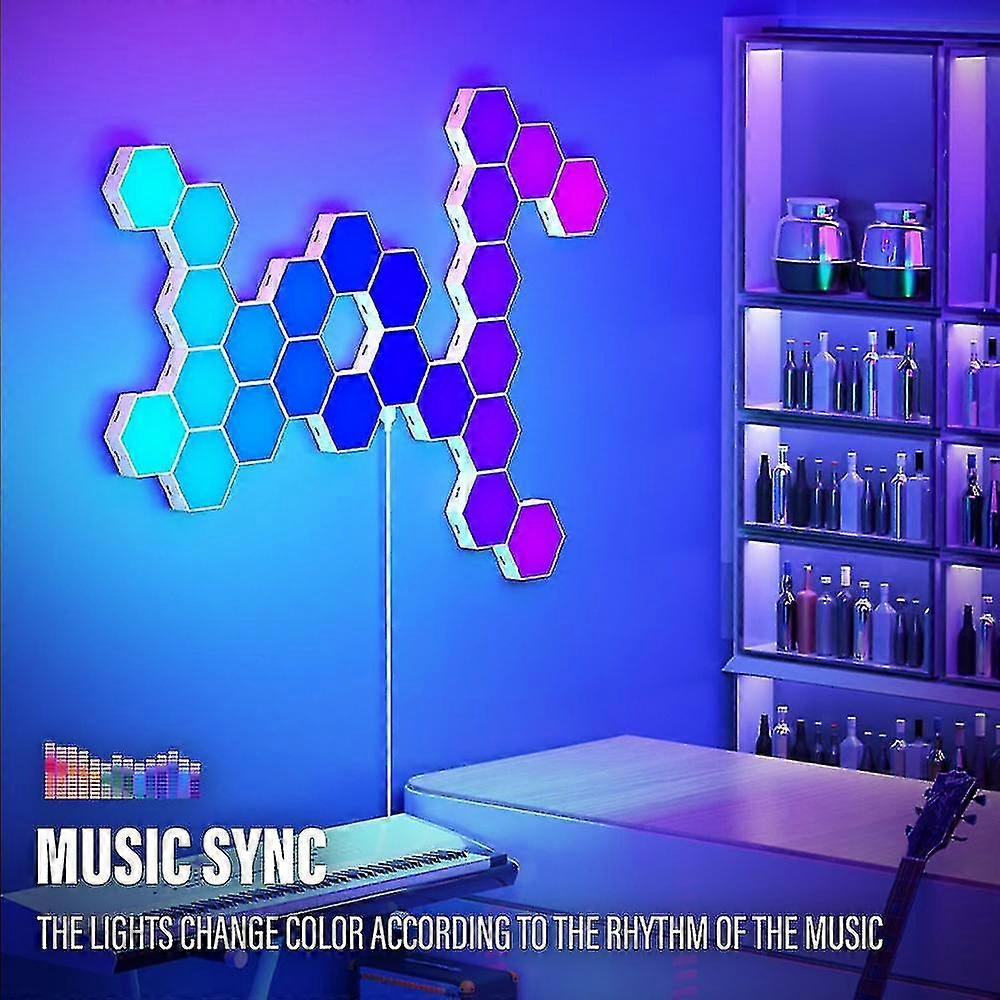 Rgb Bluetooth Led Hexagon Light Indoor Wall Light App Remote Control ...