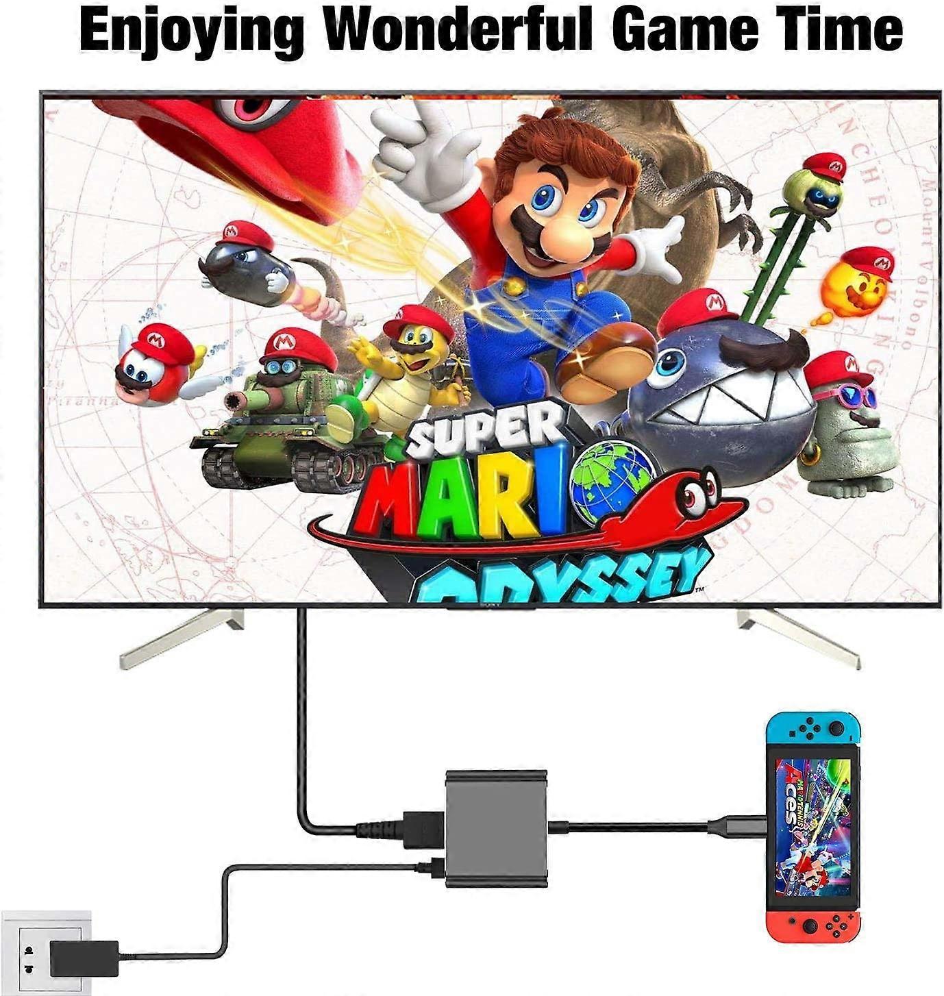 Switch HDMI Adapter Hub Dock, Portable TV Docking Station for Nintendo ...