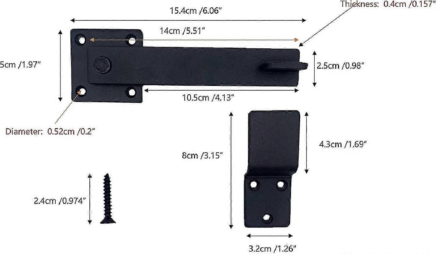 1 Pcs Heavy Duty 5.5" Wrought Iron Door Latch, Solid Metal Flip Latch ...