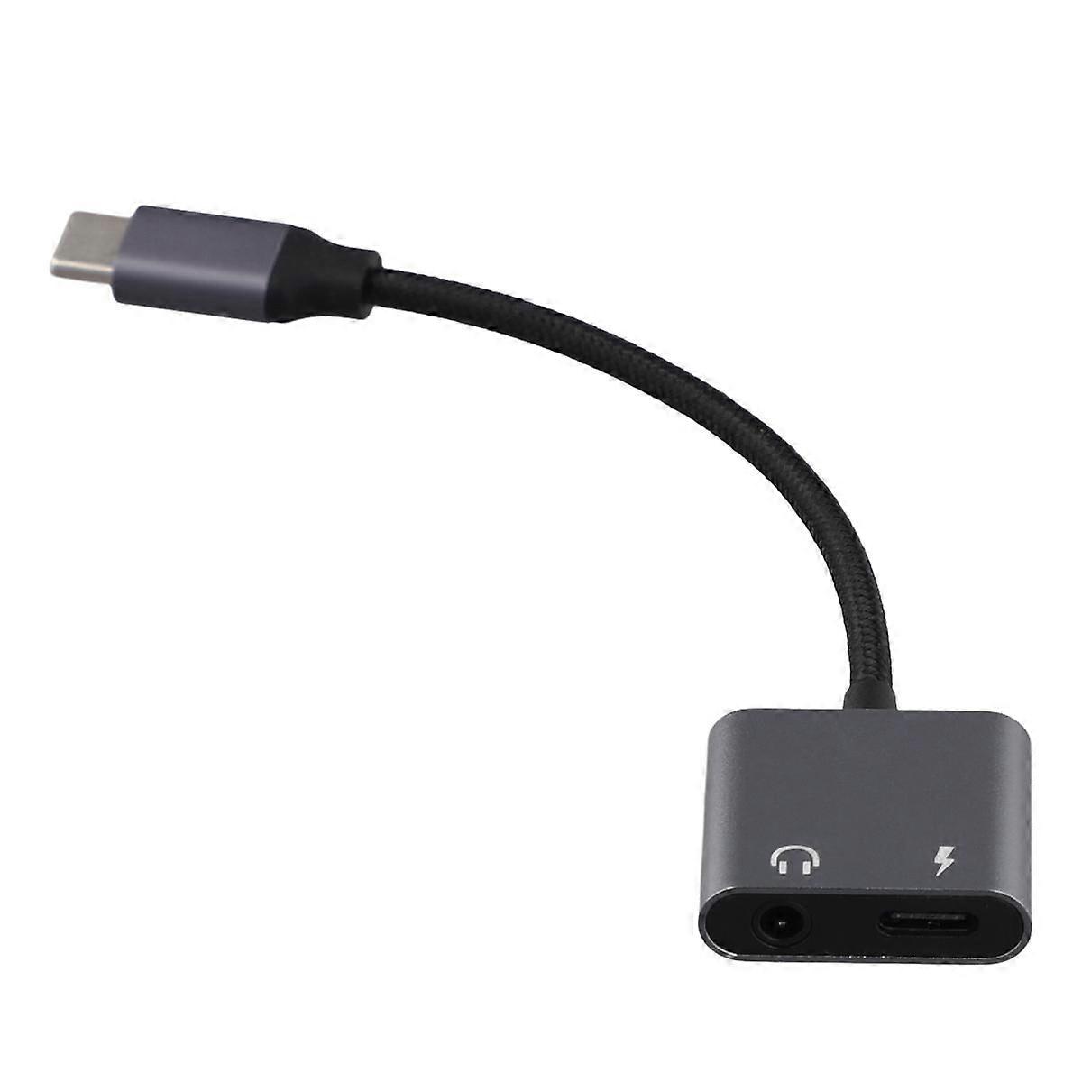 2-In-1 USB C to 3.5mm/Type C Aux Audio Adapter PD60W Fast Charging ...