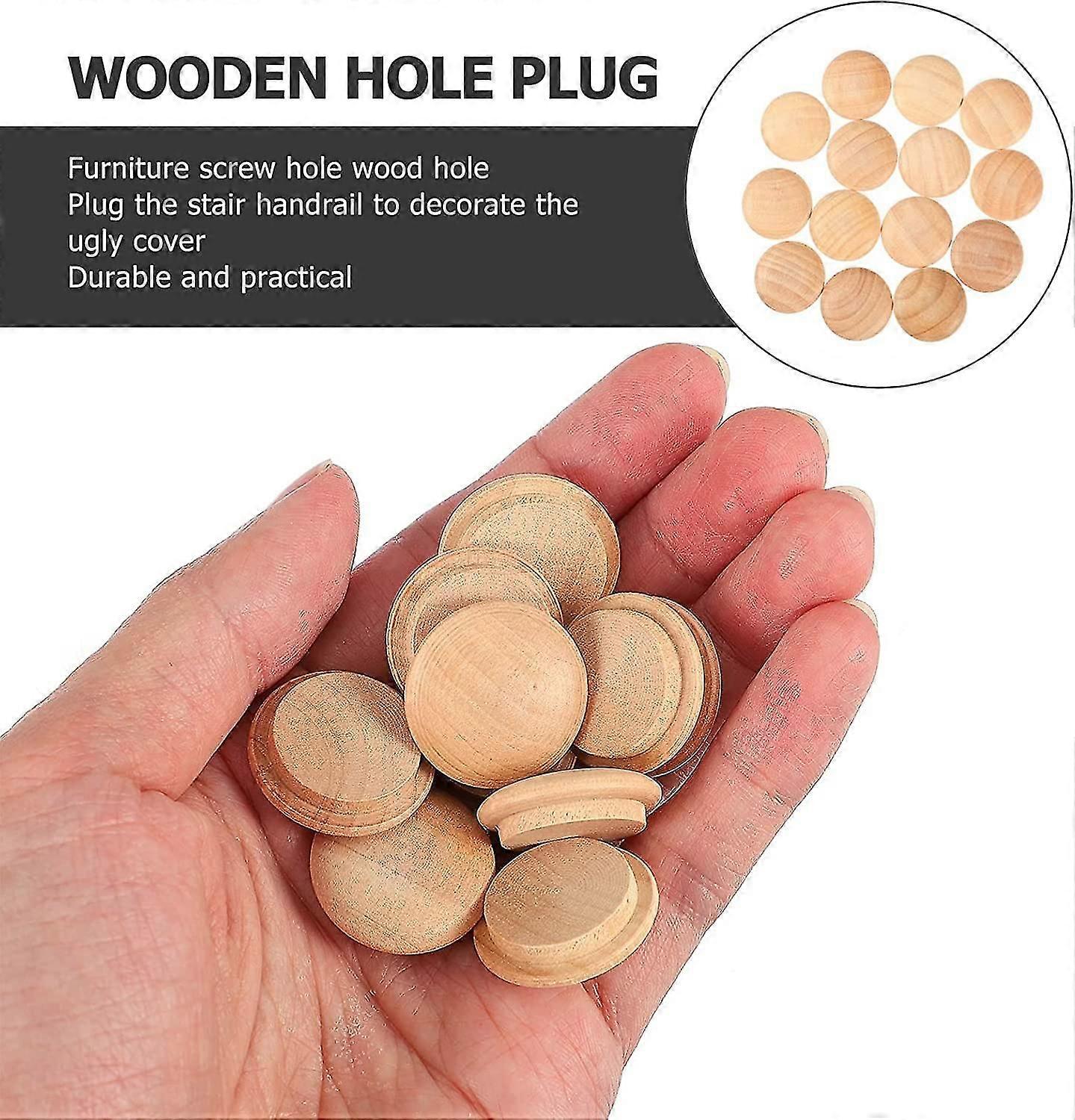 100Pcs Screw Hole Plugs Wooden Button Plugs Mushroom Wood Caps Wood ...