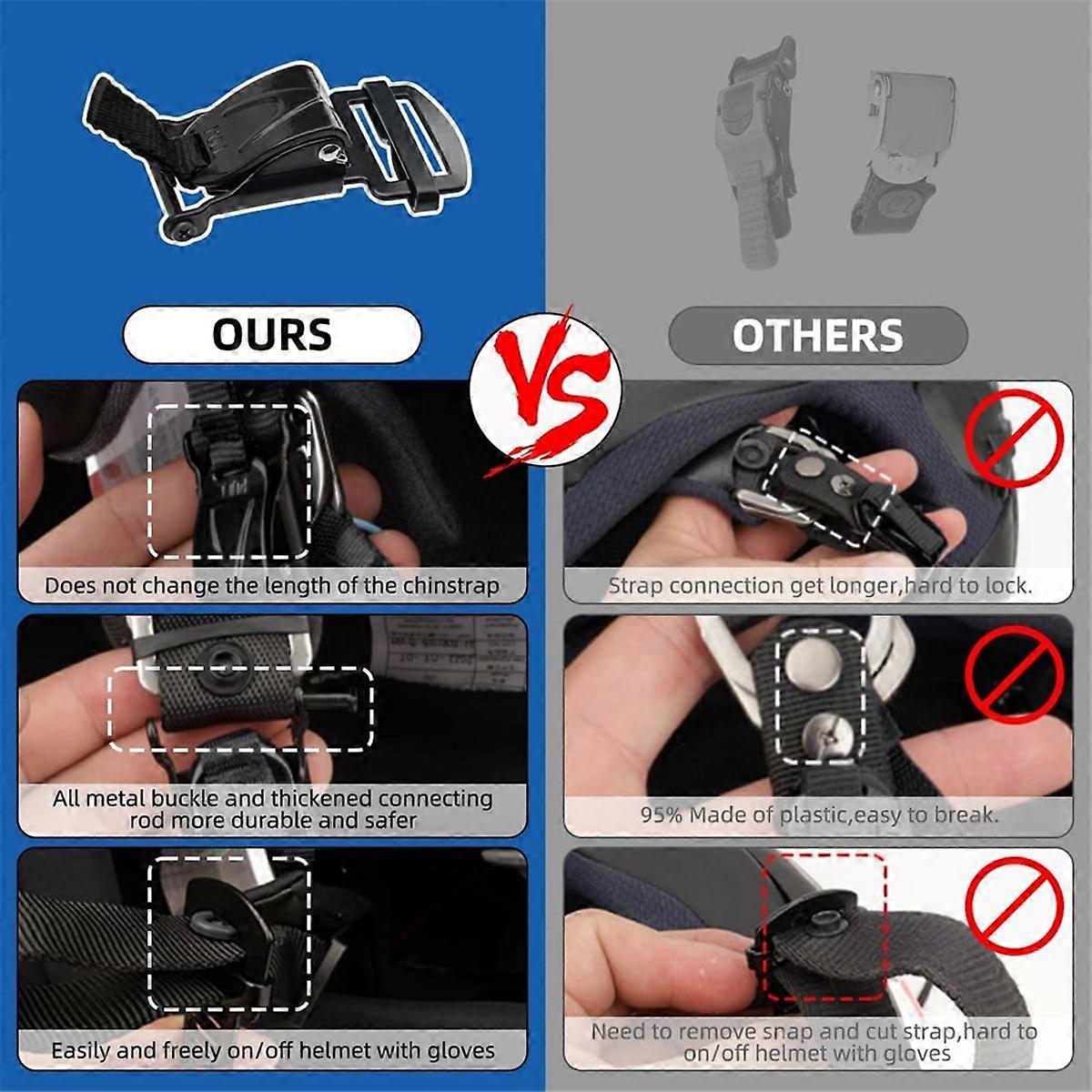 Helmet Quick Release Buckle Replacement Kit, Ratcheted Helmets for Chin ...