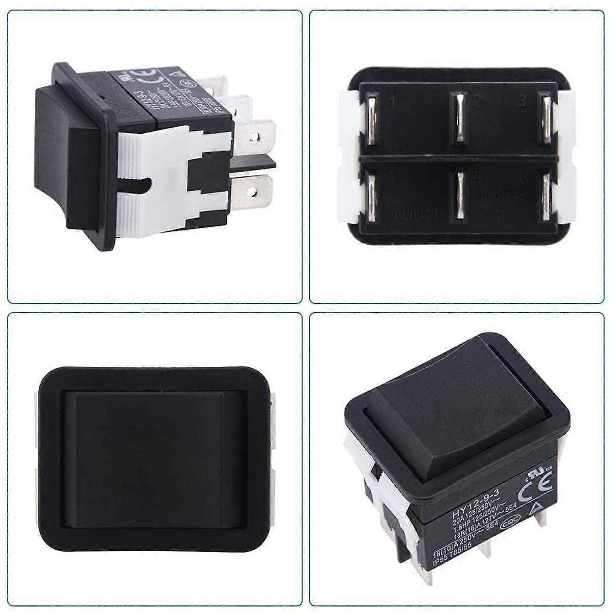 Rocker Switch, HY12-9-3 6Pins Industrial Electric Rocker Switch 125V ...