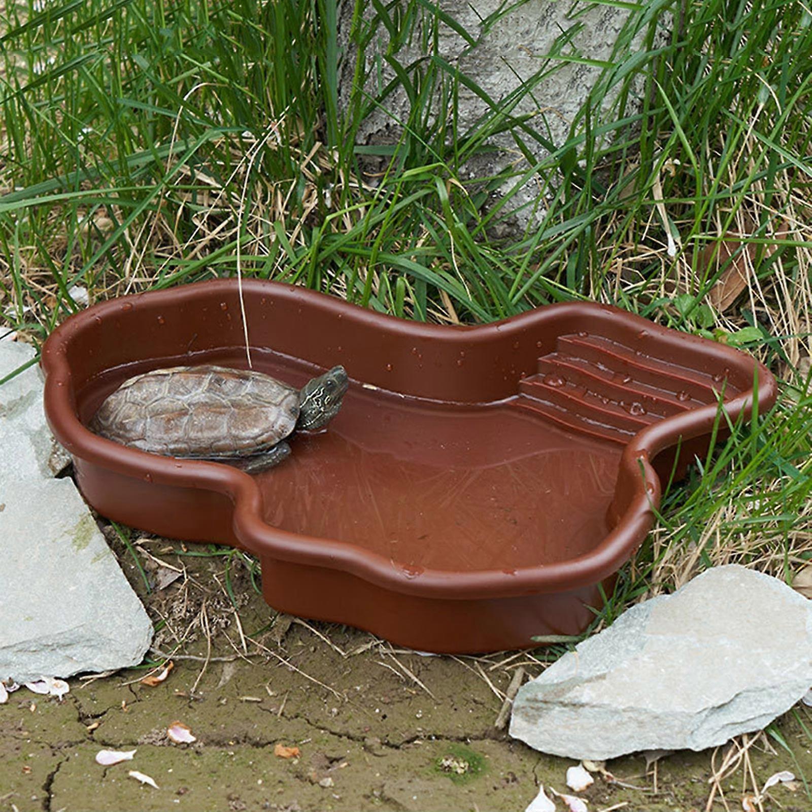 Reptiles Plastic Slope Turtle Bathing Bath Tub with Climbable Slope ...