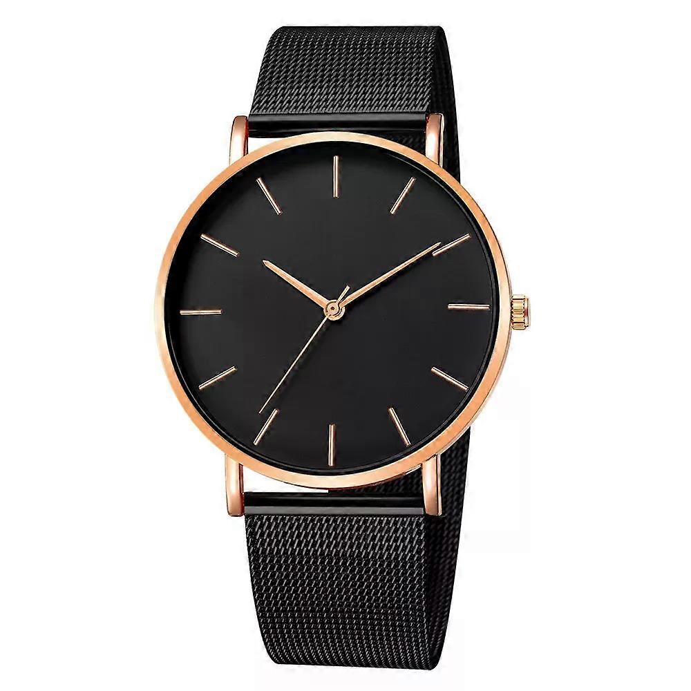Men Fashion Ultra Thin Watches Simple Men Business Stainless Steel Mesh ...