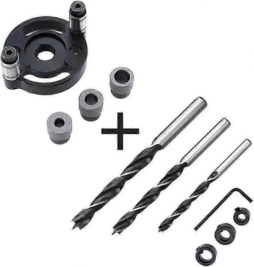 Vertical Self Centering Dowel Jig Kit,Dowel Drill Guide,2.75" Aluminum Alloy 3-Hole Drill Bit ...