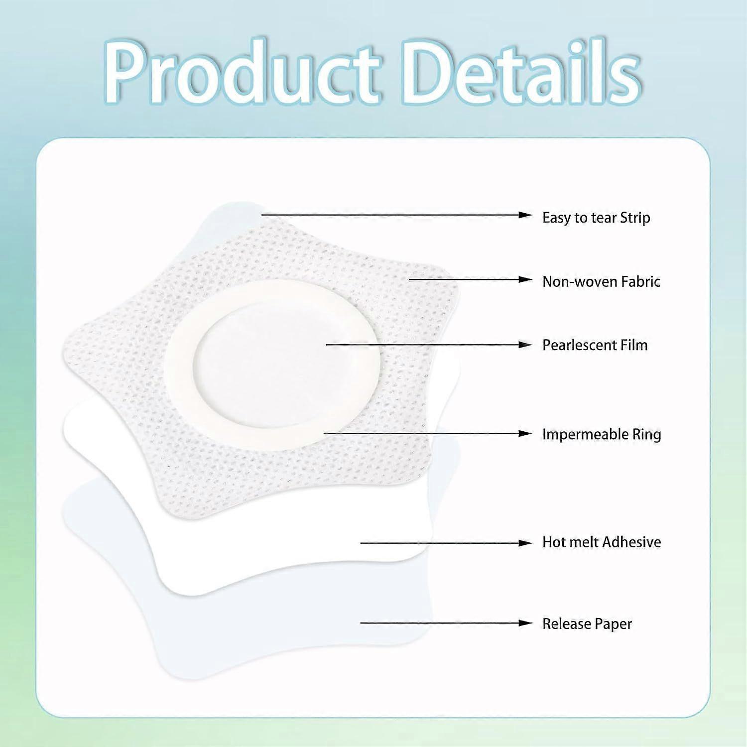 2025 50Pcs Castor Oil Patches, 2.76 * 2.76 in Self-Adhesive Disposable ...