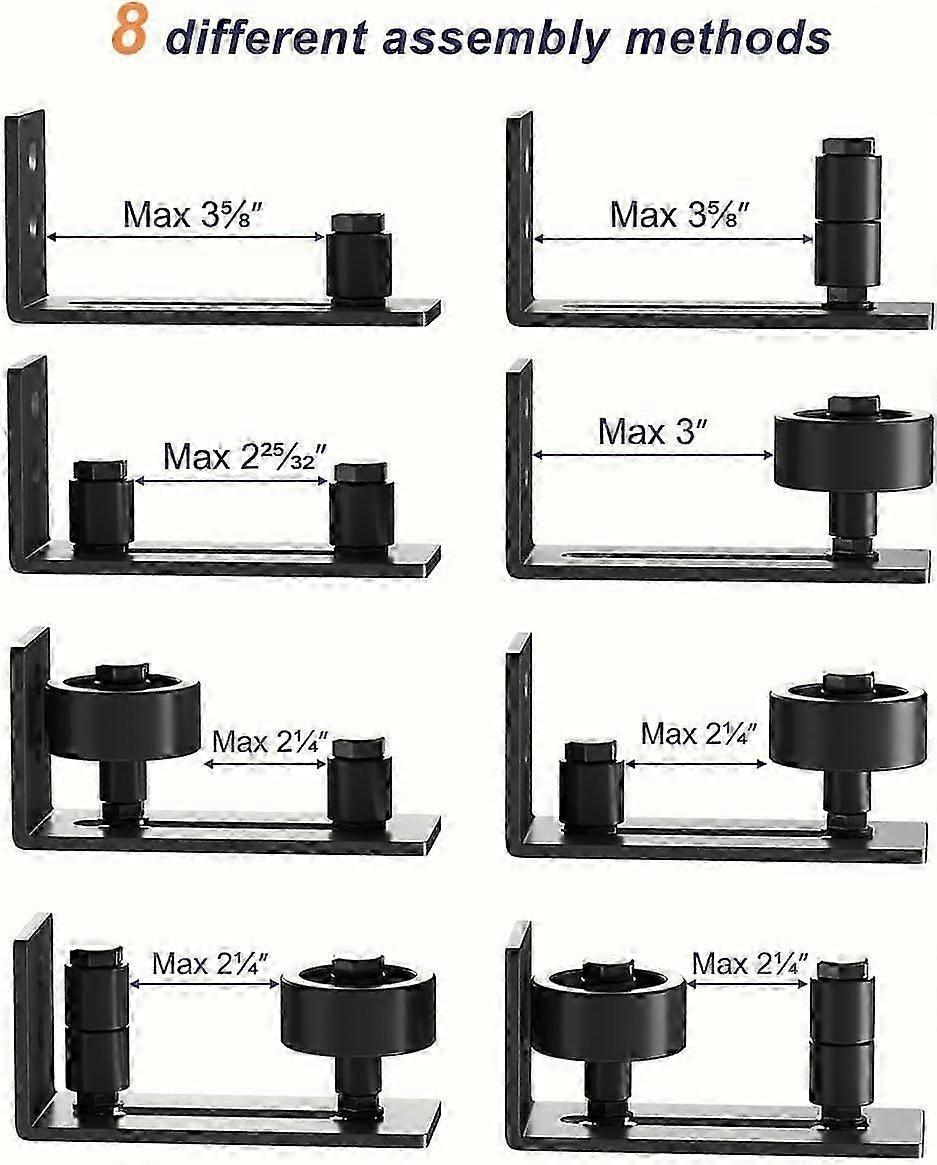 Sliding Barn Door Floor Guide for Bottom Adjustable Roller - 8 Setup ...