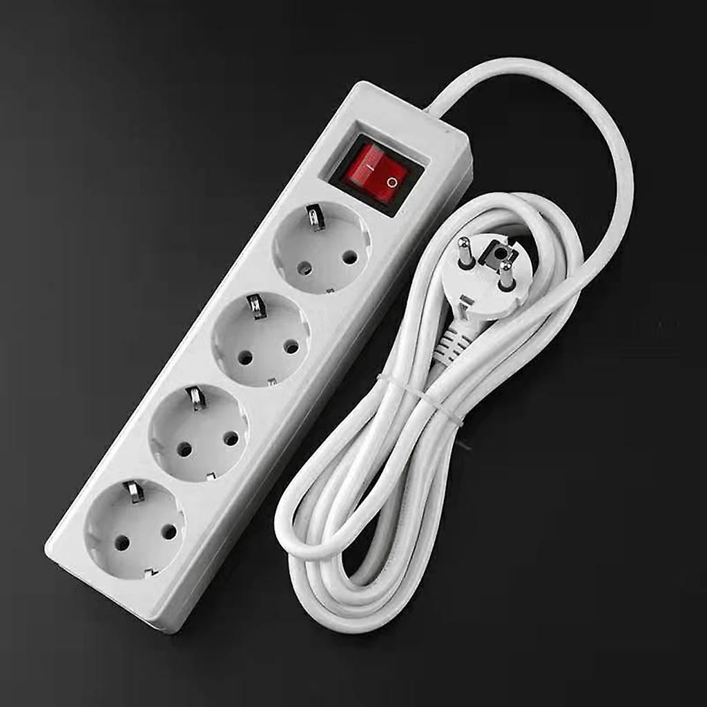 Eu Standard German Type Power Strip 3/4/5 Sockets In Row Flat Adapter ...