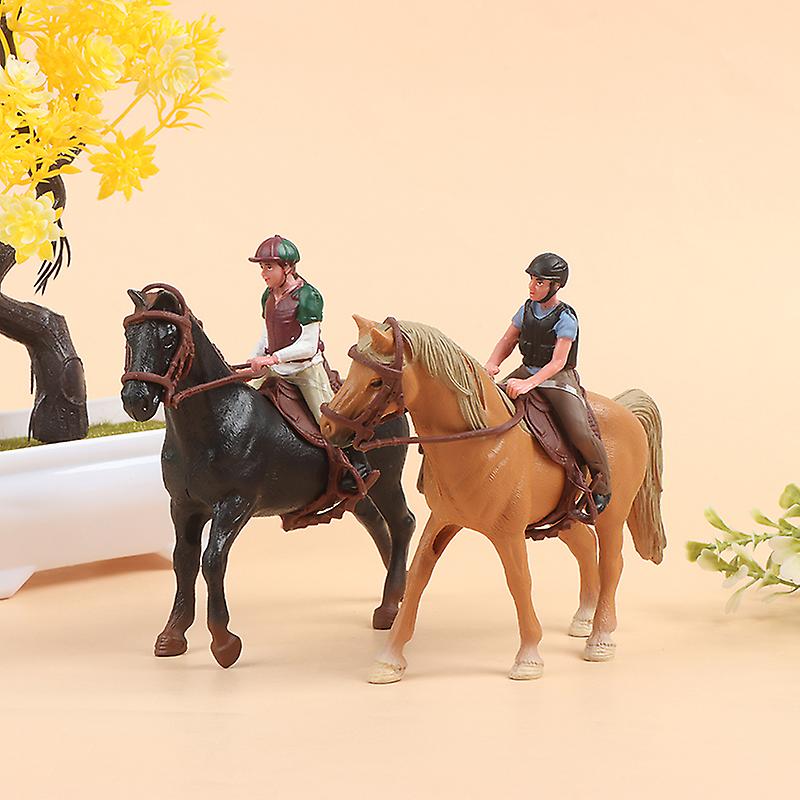 Simulation Mini Animals Horse racing Models Action Figures Model ...