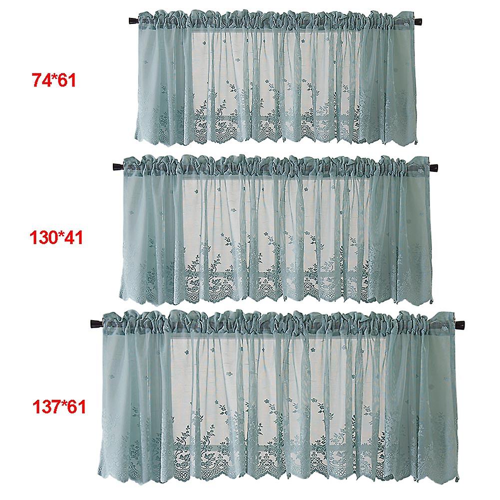 Window Simple Stylish Lace Curtain Soft Short Diaphanous Fresh Floral ...