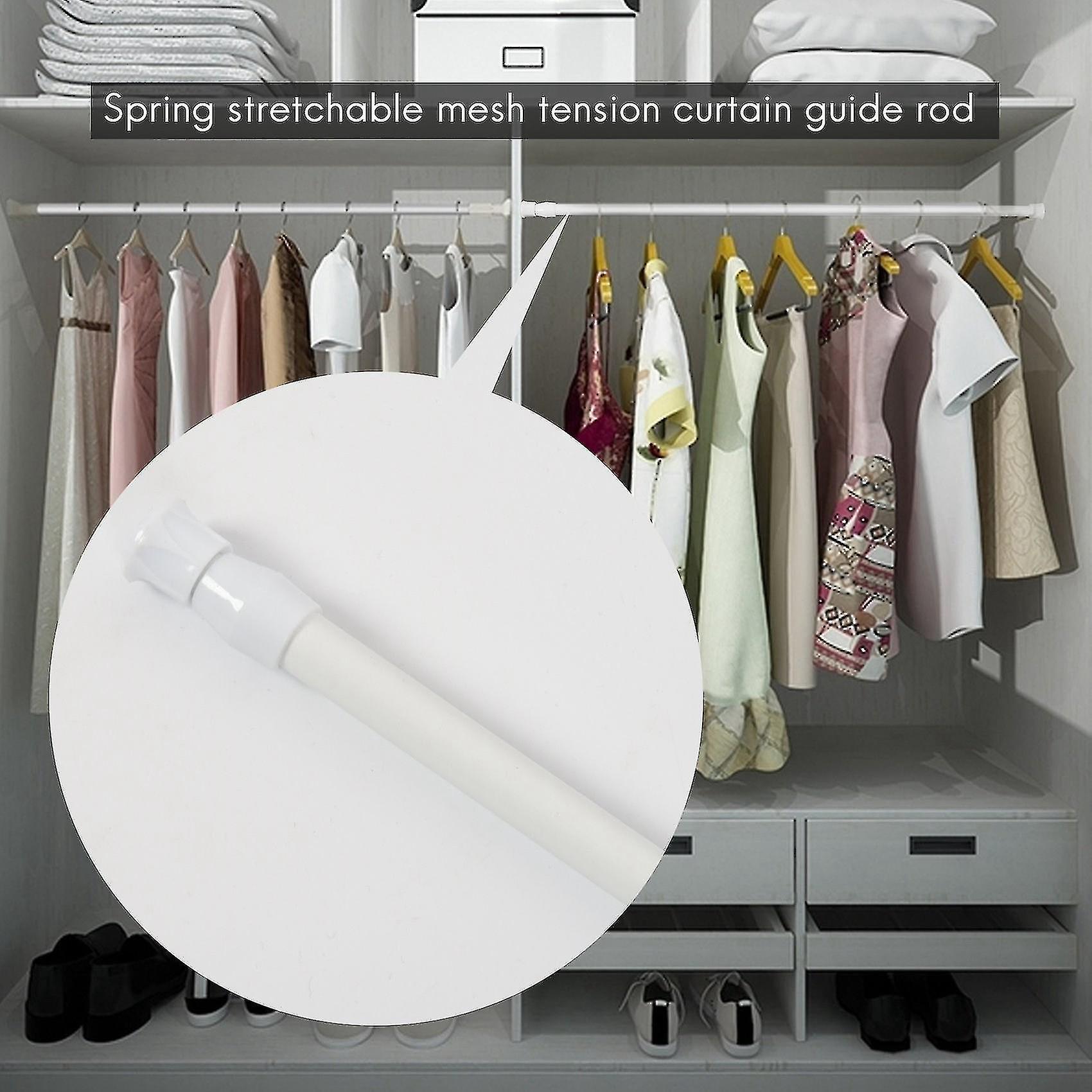 Spring Loaded Extendable Telescopic Net Voile Tension Curtain Rail Pole ...