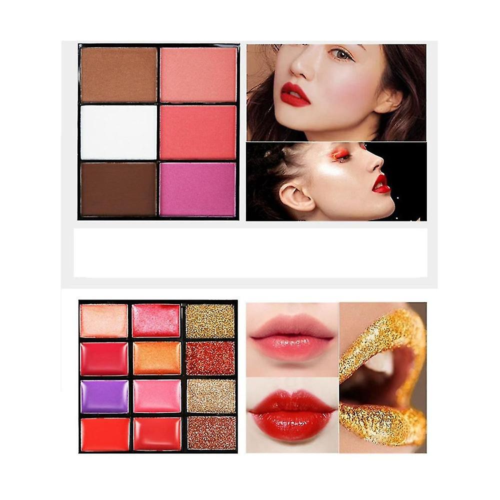 74-color Eye Shadow Lip Gloss Combination Makeup Set Eye Shadow Tray ...
