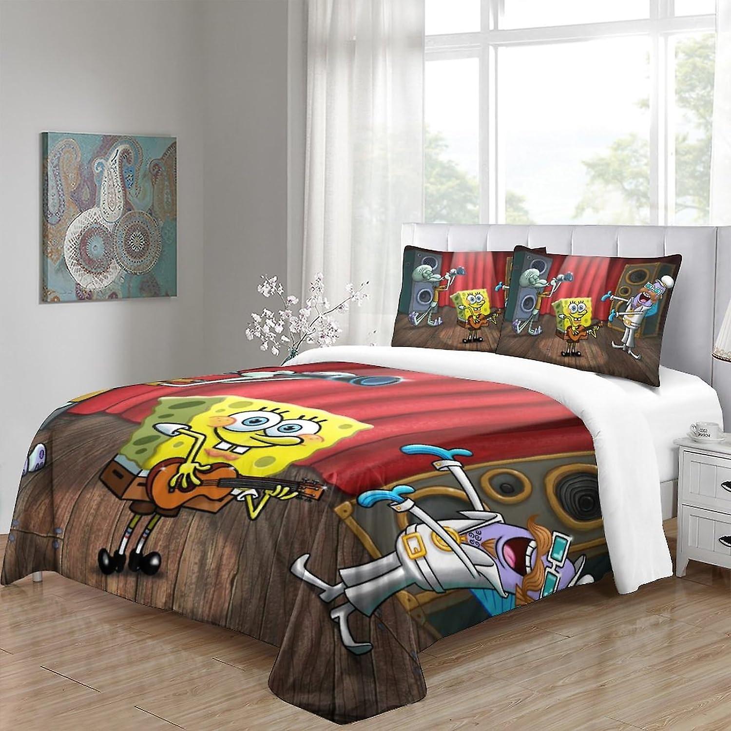 HOUKIG Spongebob Comforter Covers 3D Print Anime Characters for Teens ...