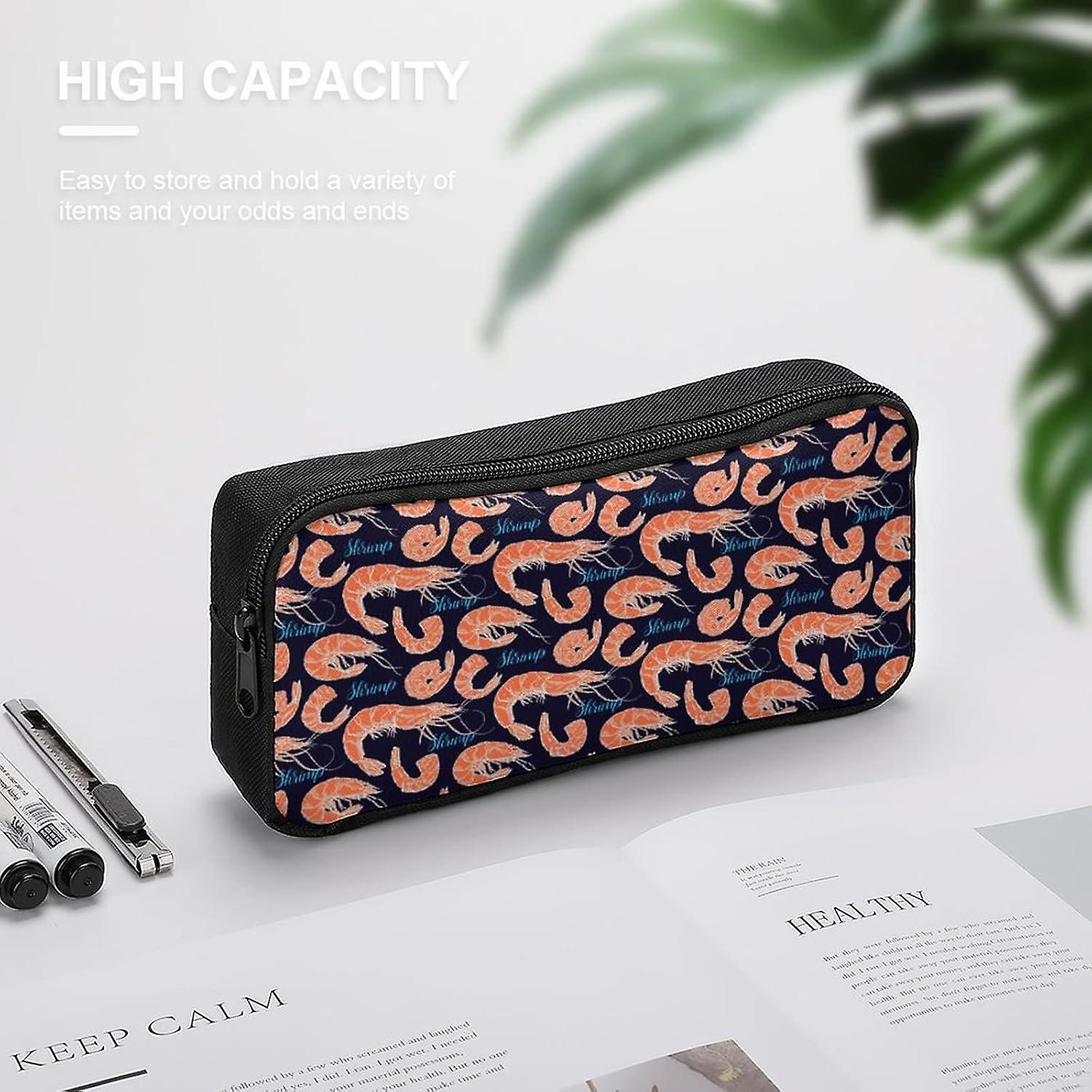 Shrimp Pattern Sea Food Pencil Cases Pen Storage Bag Pen Pouch Office ...