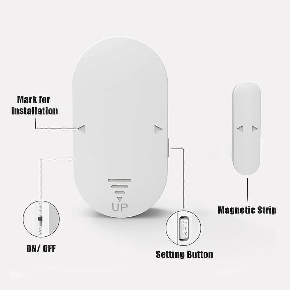 2 Pcs Door Alarm, 130 dB Door and Window Alarm, 5 Alarm Modes Wireless ...