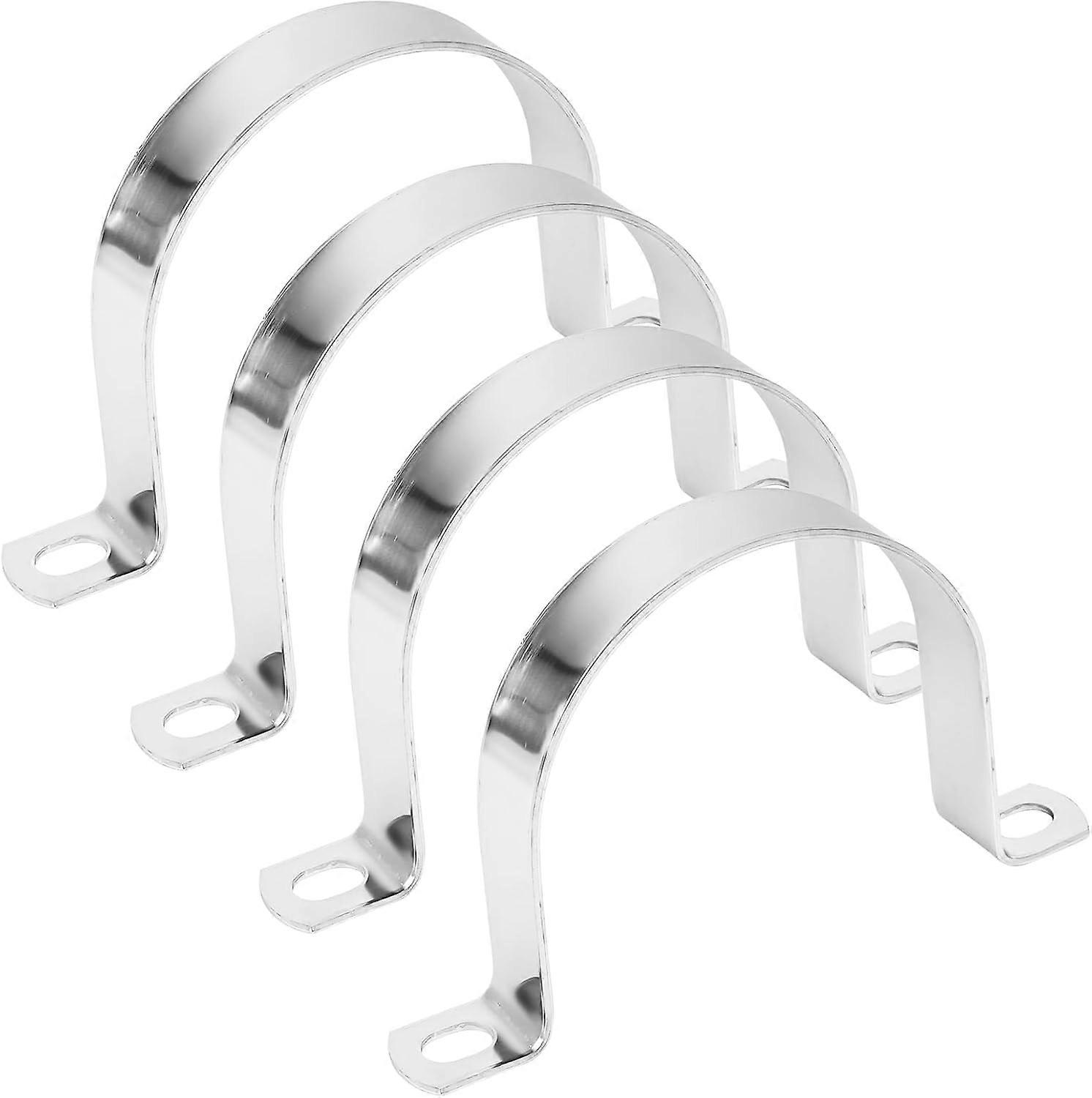 Pack of 4 Heavy U-Pipe Clamps, Diameter 80 mm, Metal U-Type Pipe Clamps ...