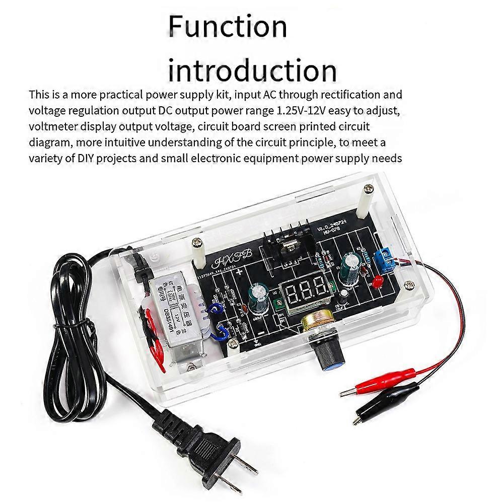 LM317 Adjustable Regulated Power Supply DIY Kit LM317 AC 220V to DC 1. ...