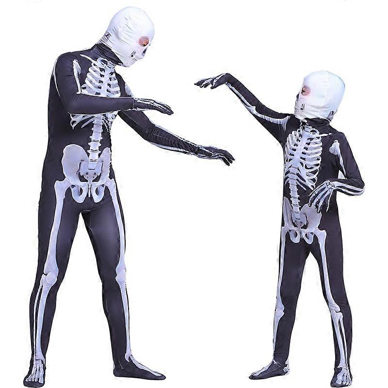 Scary Zombie Costume Skeleton Skull Costume Suit Carnival Party Dress ...