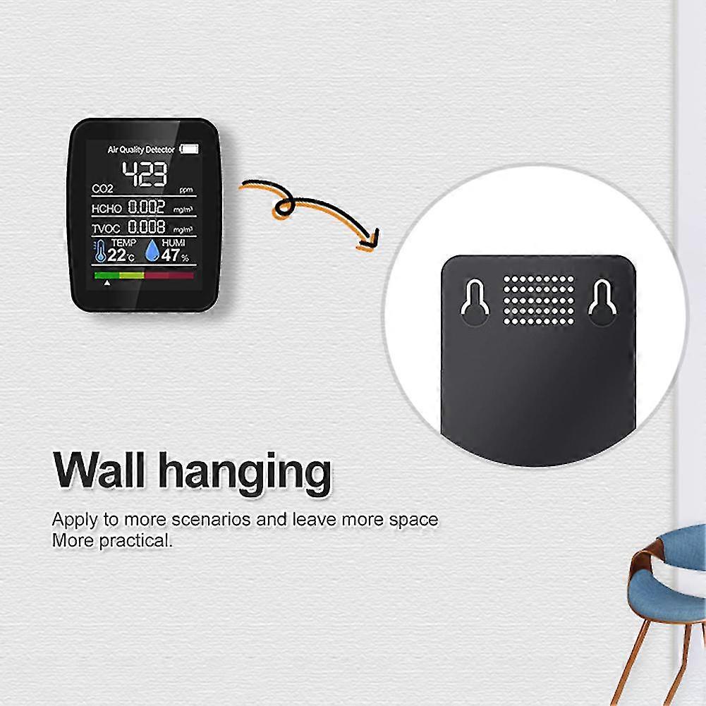 5 In 1 Co2 Meter Digital Temperature Humidity Sensor Tester Air Quality ...