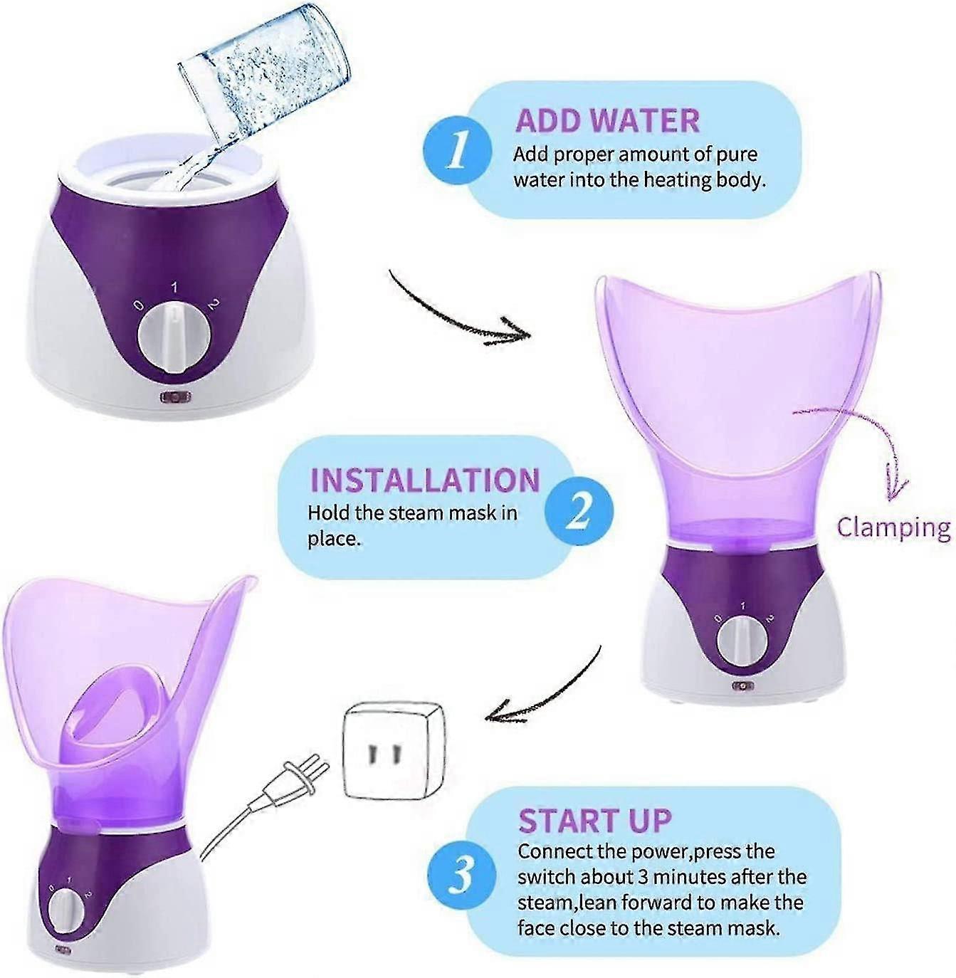 Facial Face Steamer Deep Cleanser Mist Steam Sprayer Spa Skin Vaporizer ...