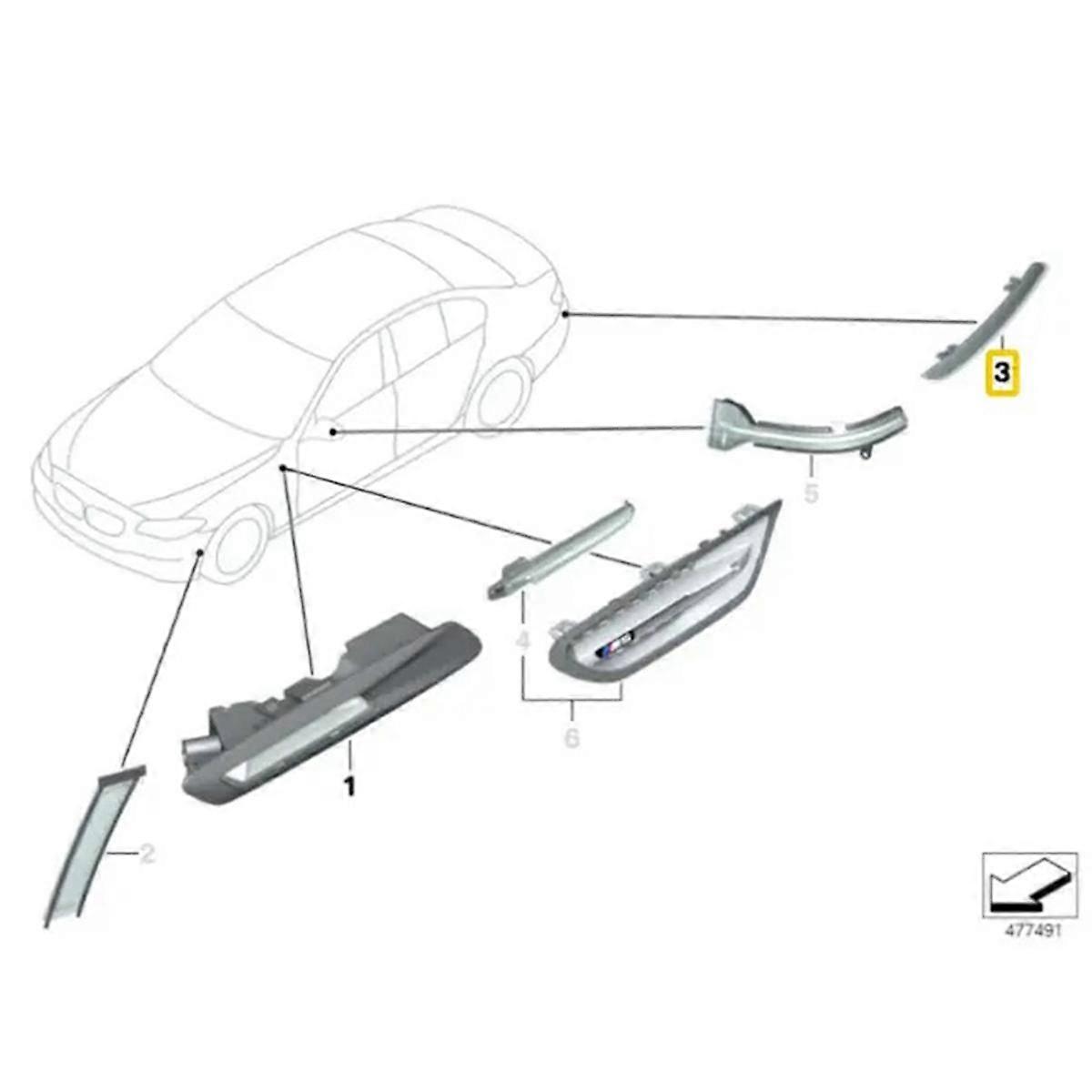 Auto Right Rear Bumper Reflector Light Warning Signal Light for 5 ...