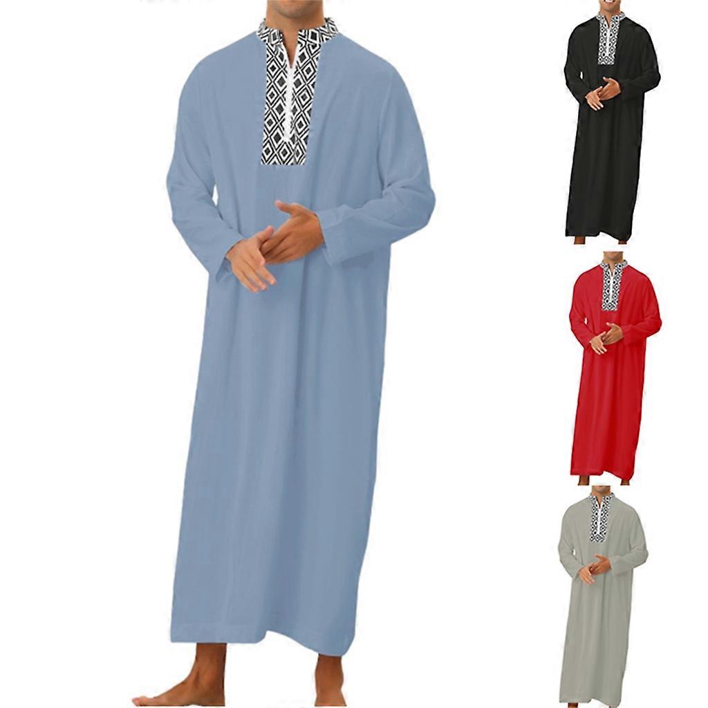 Saudi Arabic Thobe Muslim Zipper Kaftan Robes Middle East Jubba Thobe ...