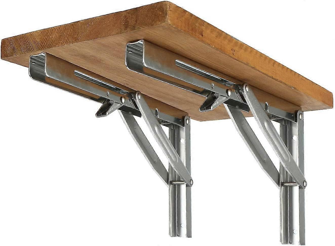 Folding console for heavy loads, polished stainless steel wall bracket ...