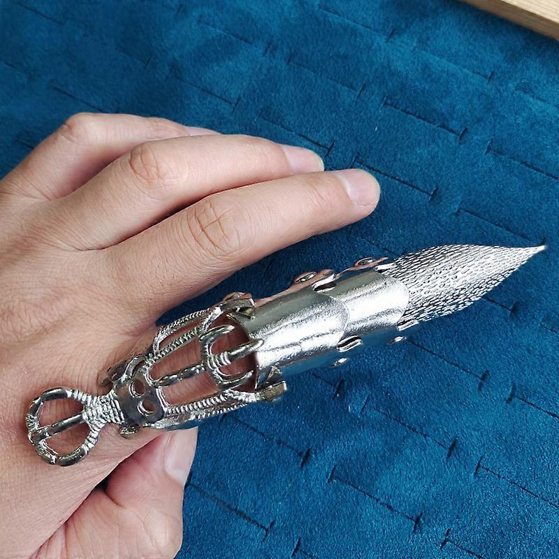 Men's Jewelry Silvery Armour Knuckle Full Finger Double Loop Activity ...