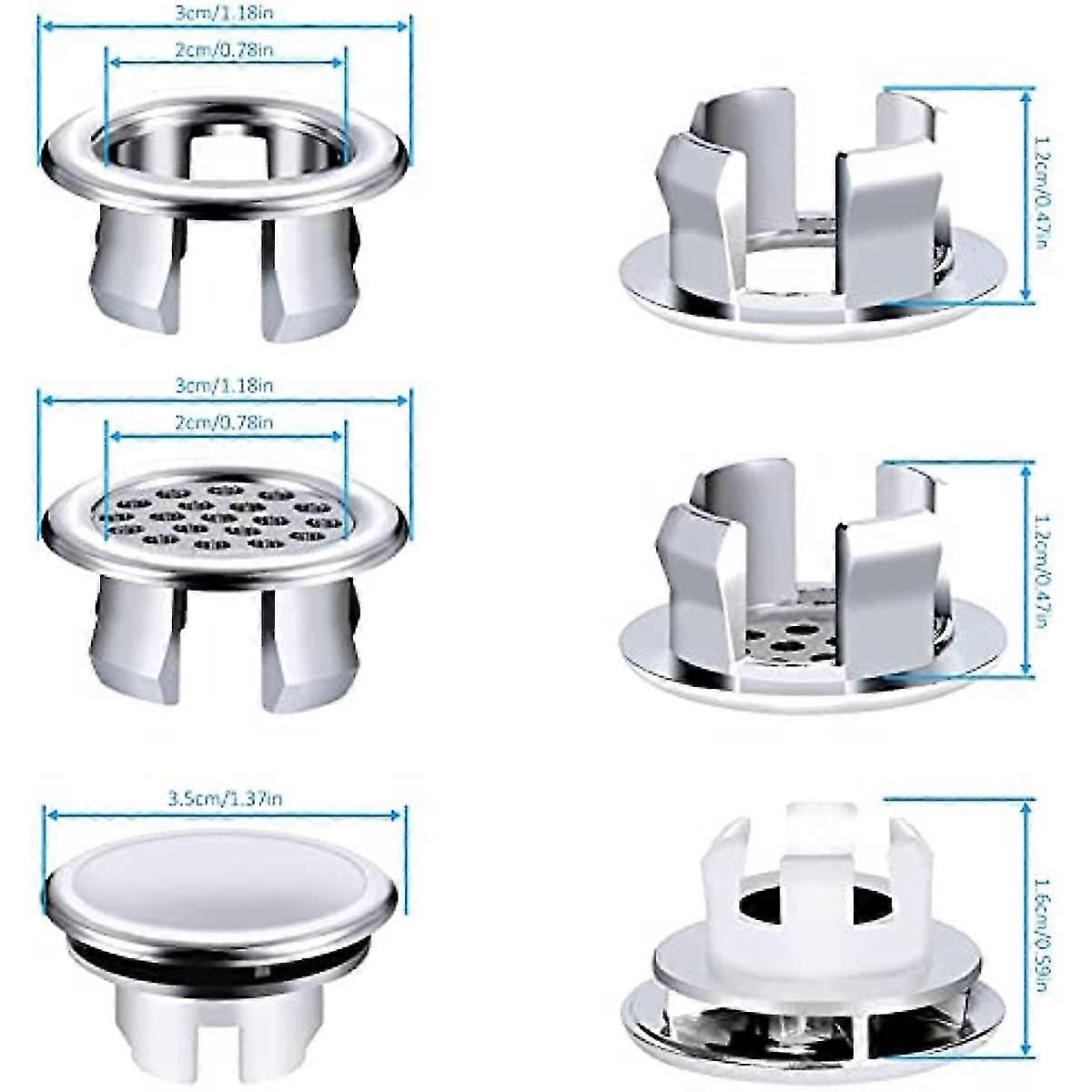 6 Pcs Sink Overflow Ring,sink Overflow Cover Round Kitchen Bathroom ...