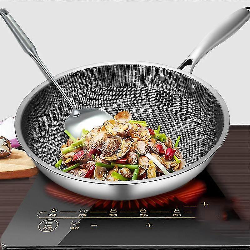 Stainless Steel Frying Pan Non-Stick Pot Cookware 28cm Fried Steak Pot ...