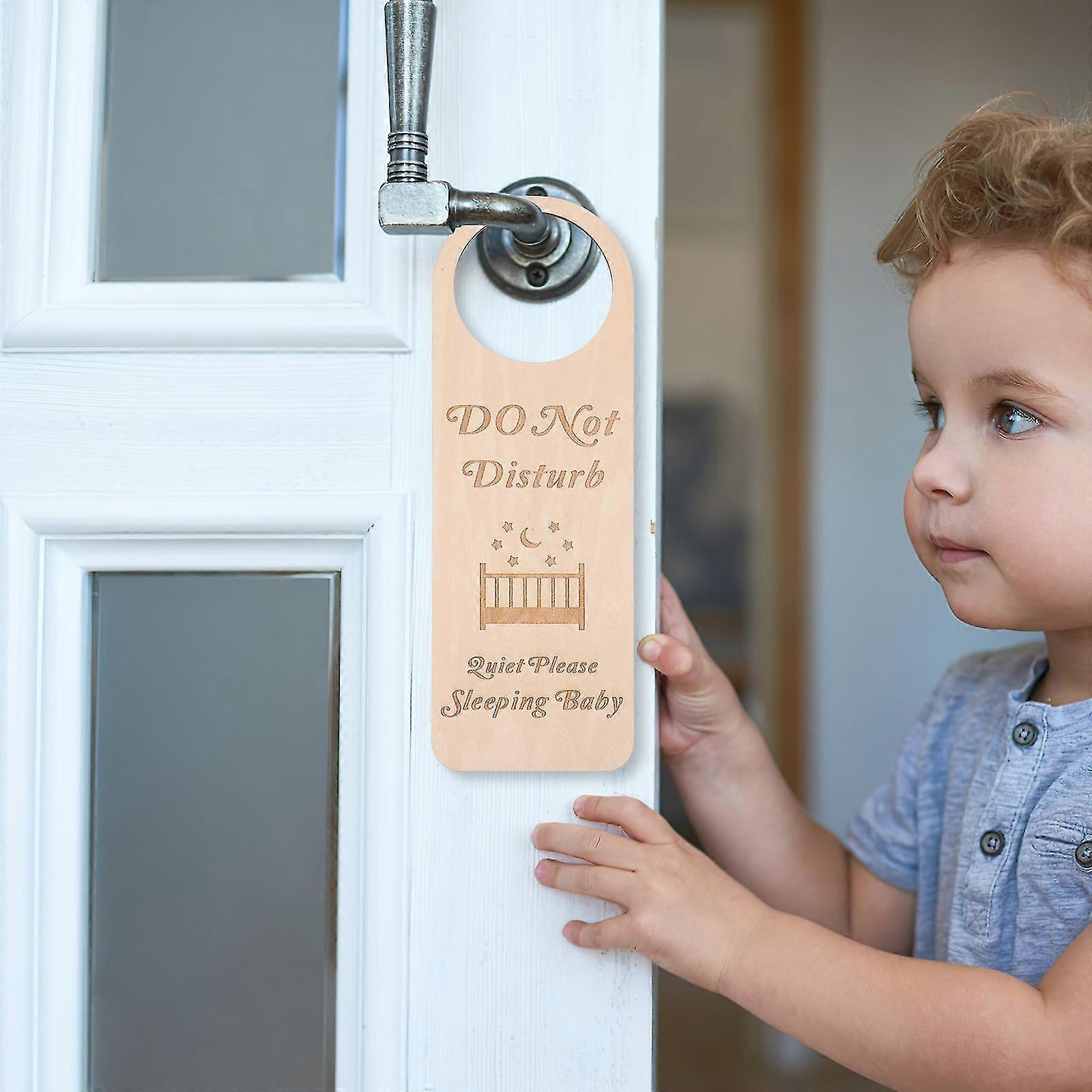 2 Pcs Sign Front Door Nursery Sleeping Sign Do Not Disturb Door Hanger ...