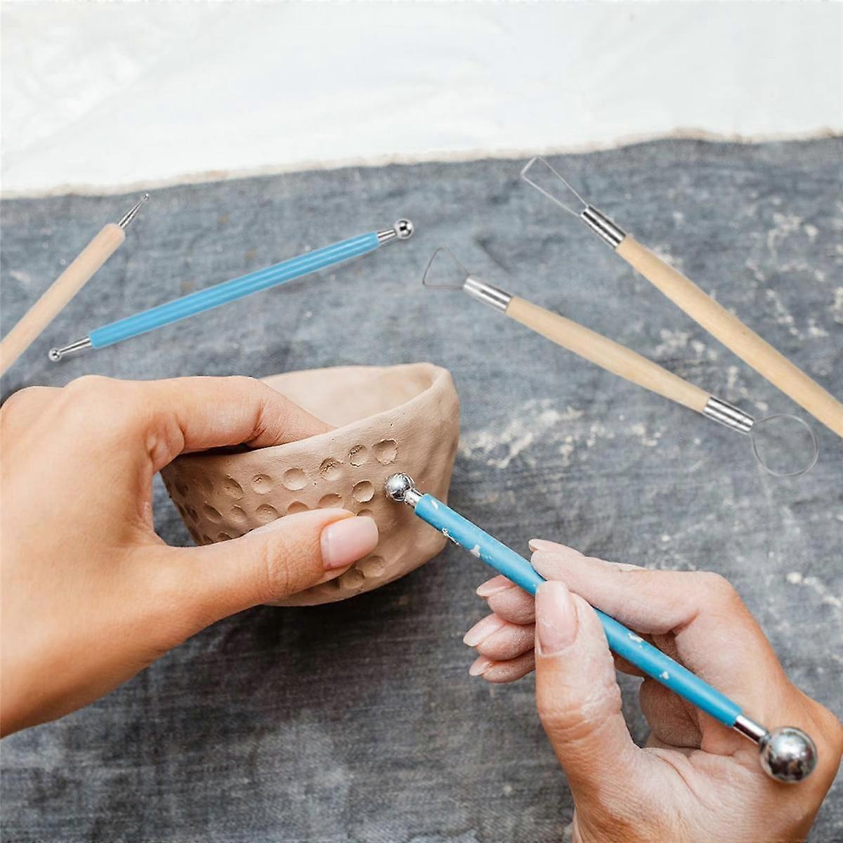 Clay Tools 21 PCS, Pottery Tool Kit Dotting Tools Polymer Clay Tools ...