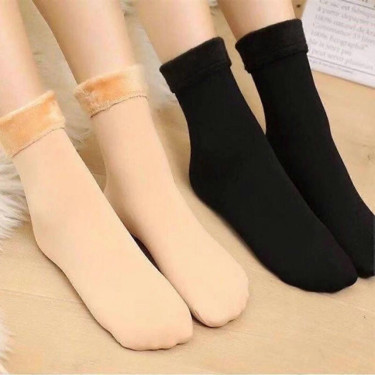 New Velvet Women Winter Warm Thicken Thermal Socks Soft Casual Solid ...