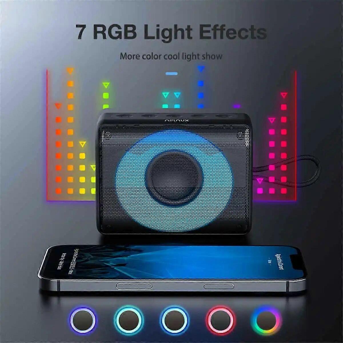 AirAux AA-WM2 bluetooth V5.1 Speaker,10W TWS Wireless Speaker,360Stereo 2000mAh RGB Portable ...