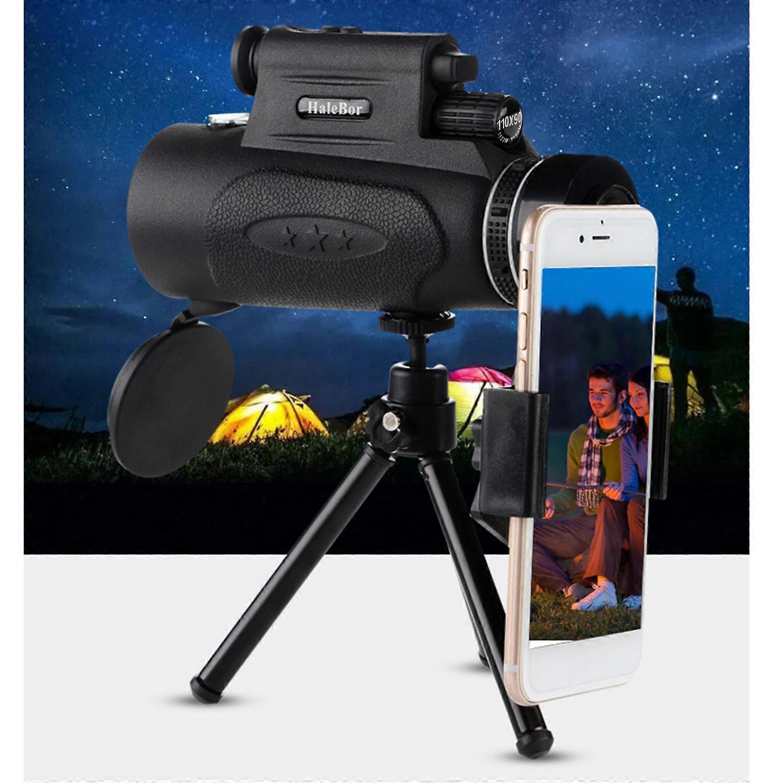 100x90 Monocular Telescope with Universal Phone Holder and Tripod Stand ...