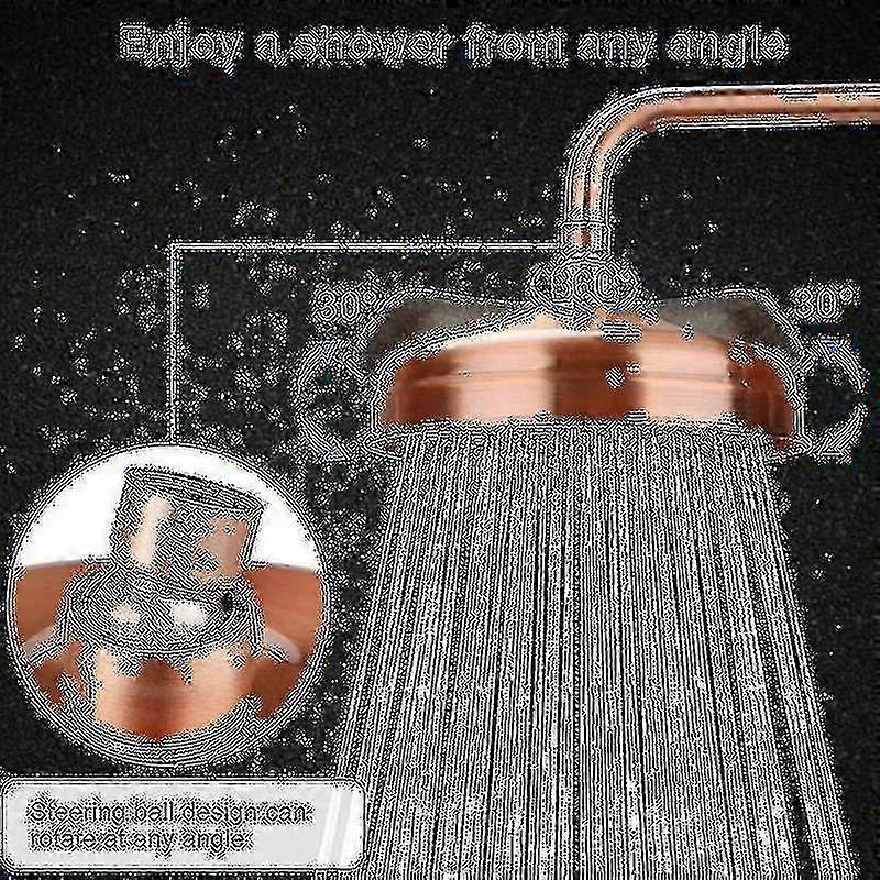 Copper Shower Head, 20cm (8 Inch) Diameter, High Pressure Fixed Shower ...