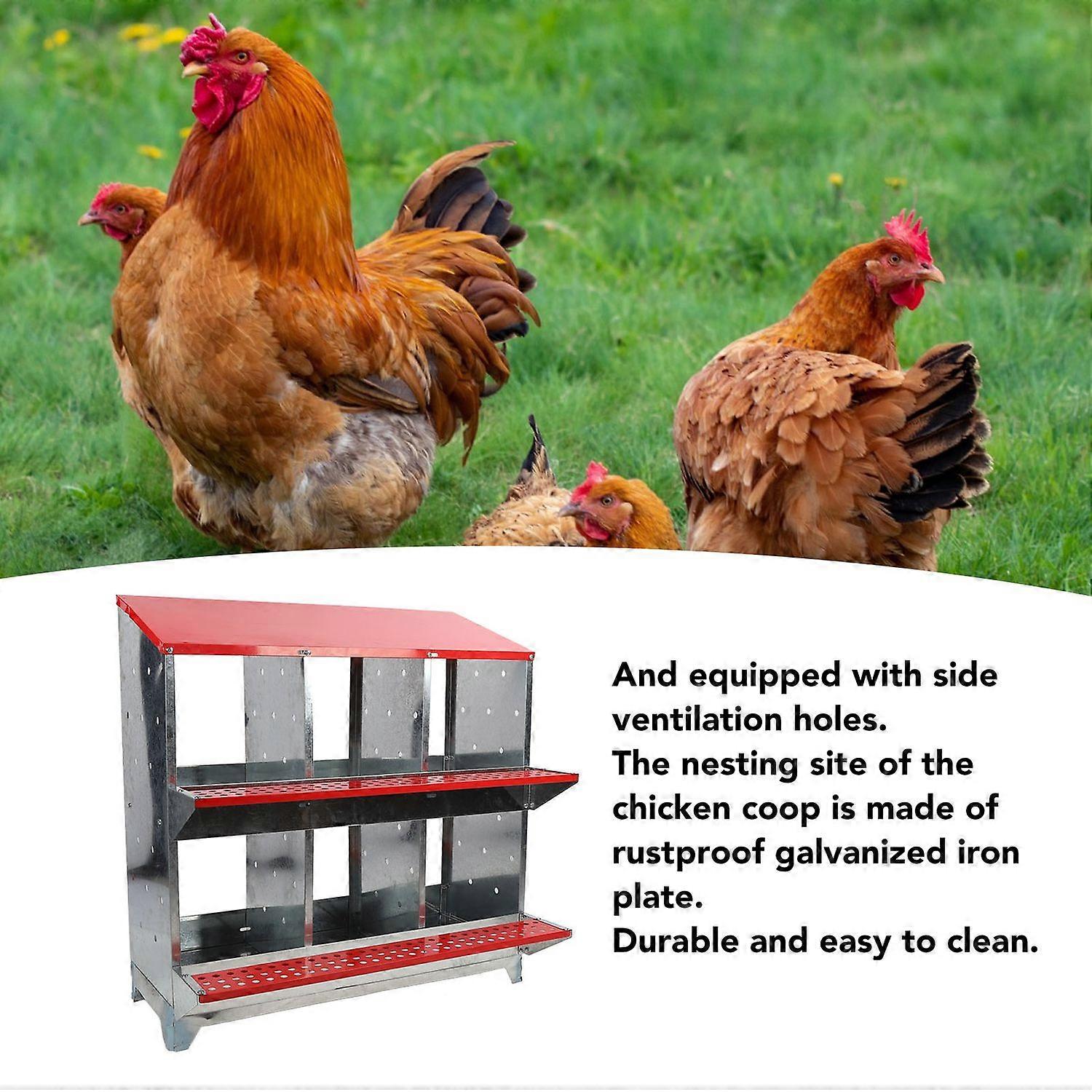 Chicken Nesting Box 6 Compartments Poultry Nest Box Chicken Egg Laying Coop for Farm Husbandry ...