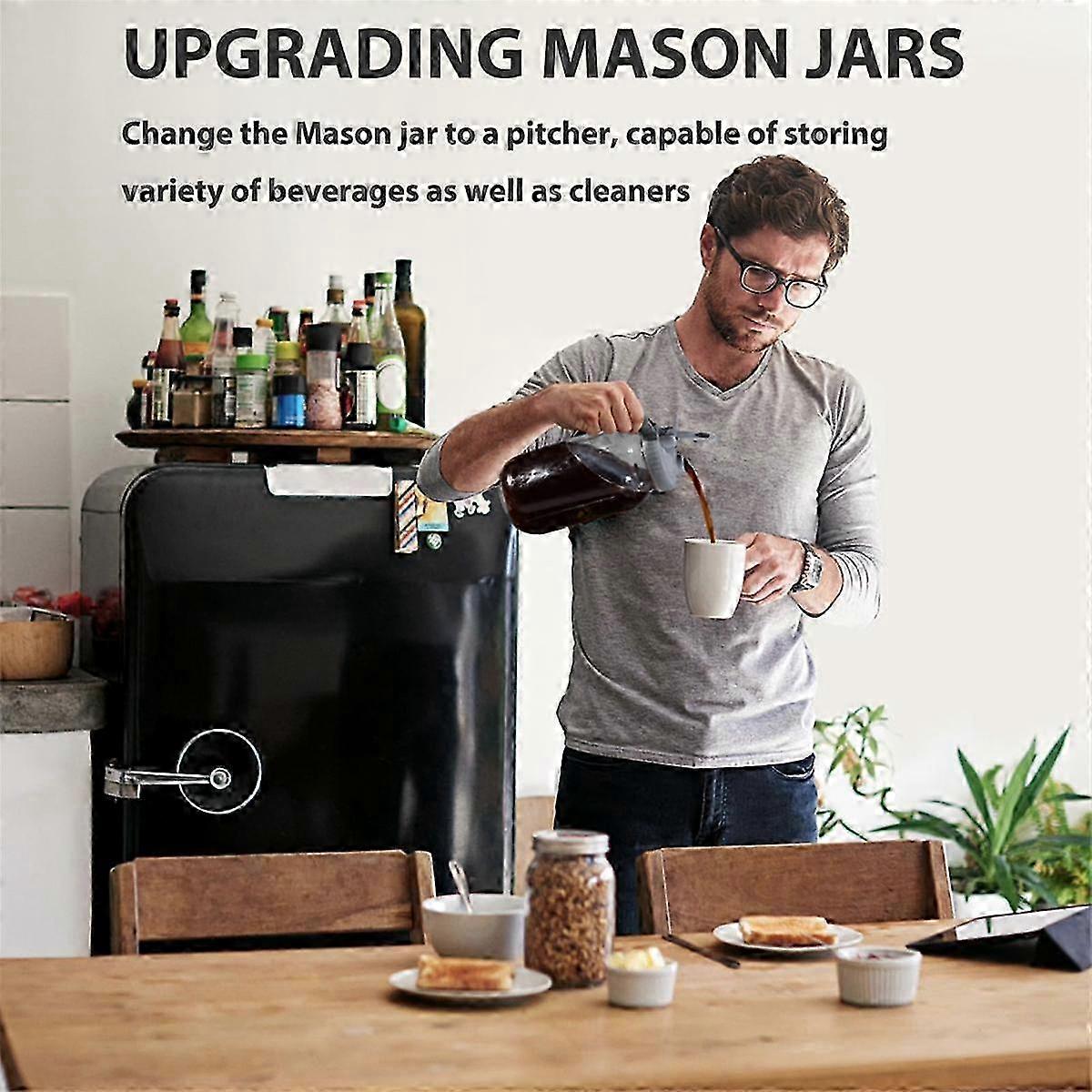 Mason Jar for Spout Lid for Wide Mouth Mason Jars, Airtight Mason Jar ...