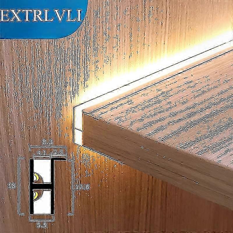LED Strip Light for Cabinet Shelf 18mm Edge Panel Up Down Glow Bookcase ...
