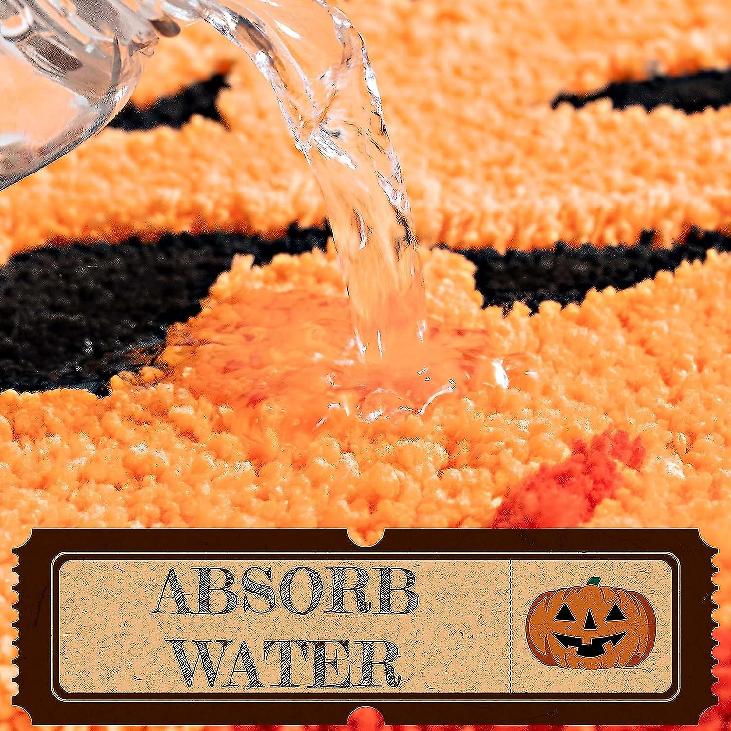 Halloween Bathroom Decor Fall Pumpkin Bathroom Rugs Non Slip Funny Cute ...