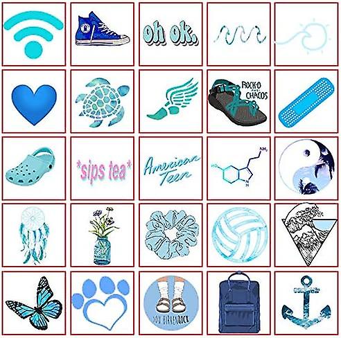 Girl's Blue Aesthetic Stickers, Cute Stickers for Hydroflask Laptop ...