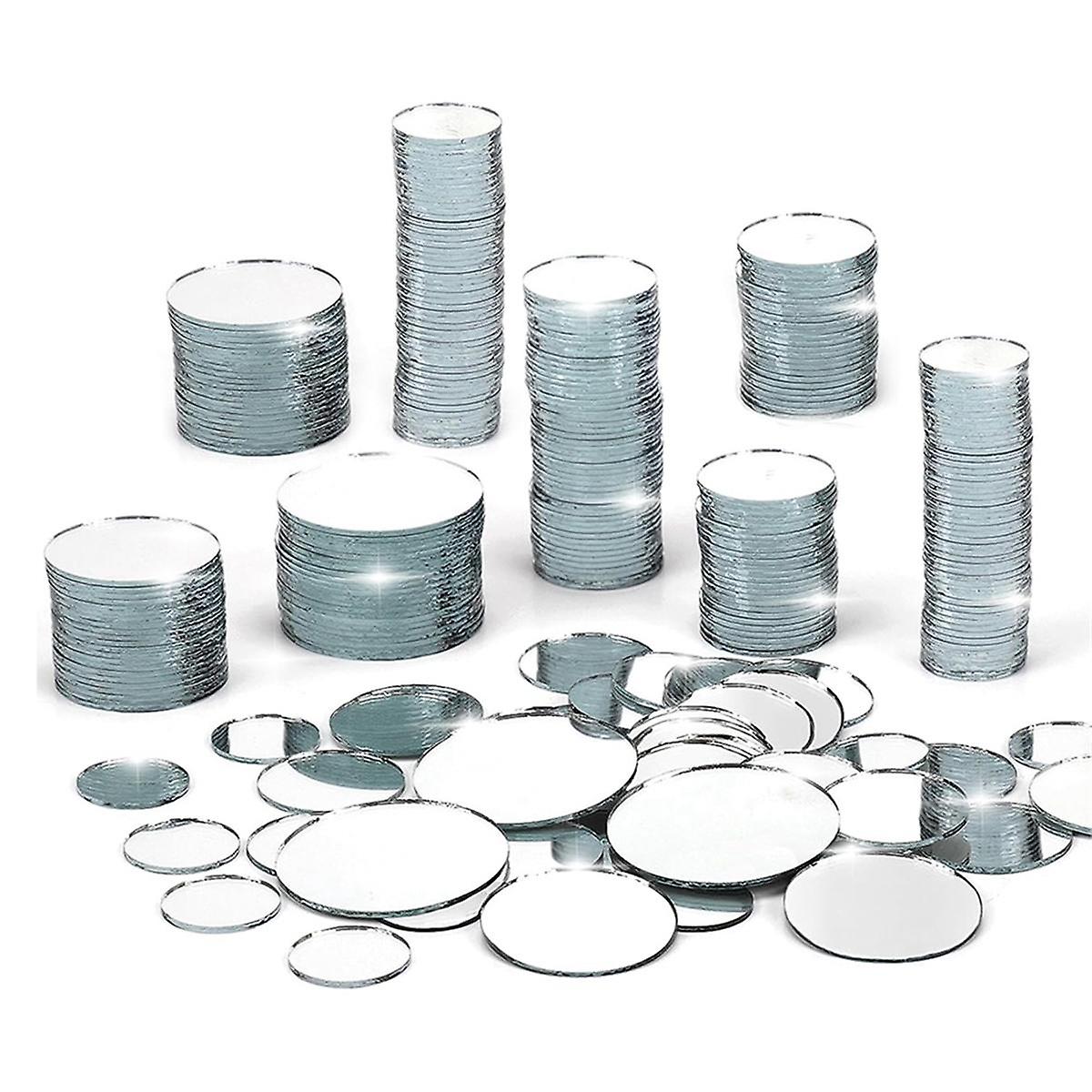 250 PCS Small Circle Craft Mirror, Mini Round Acrylic Crafts Mosaic ...